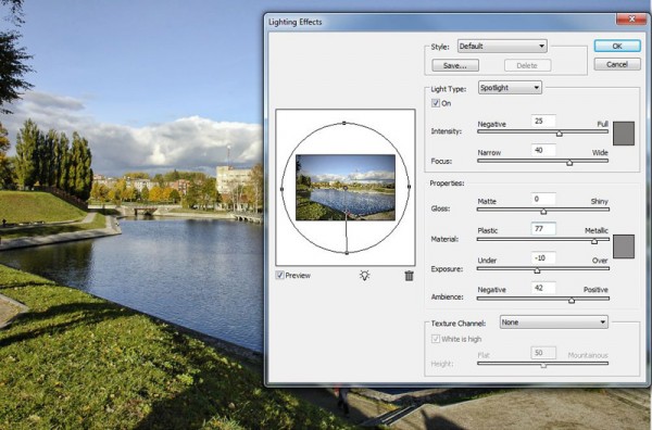 Filter>Render>Lighting Effects | Haladó CEWE FOTÓKÖNYV